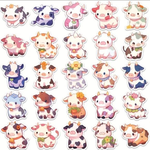 Office | 5 Piece Random Cute Cow Stickers | Poshmark